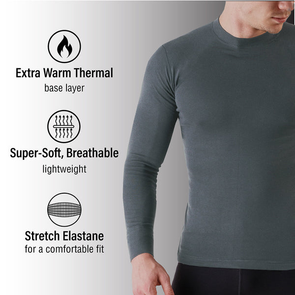 Mens Thermal Grey Long Sleeve Top – TheEssentialsWardrobe